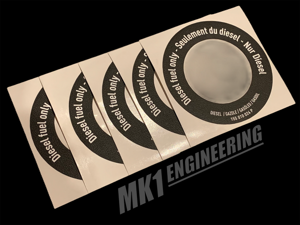 MK1 Rabbit Jetta Cabriolet Fuel Filler Surround Decal Sticker -DIESEL ...